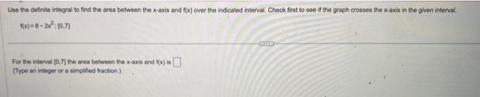 Solved Use the definite integral to find the area between | Chegg.com