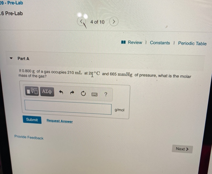 Solved 09 - Pre-Lab .6 Pre-Lab 4 of 10 A Review | Constants | Chegg.com