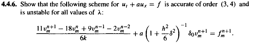 Solved 4.4.6. ﻿Show that the following scheme for u1+aux=f | Chegg.com