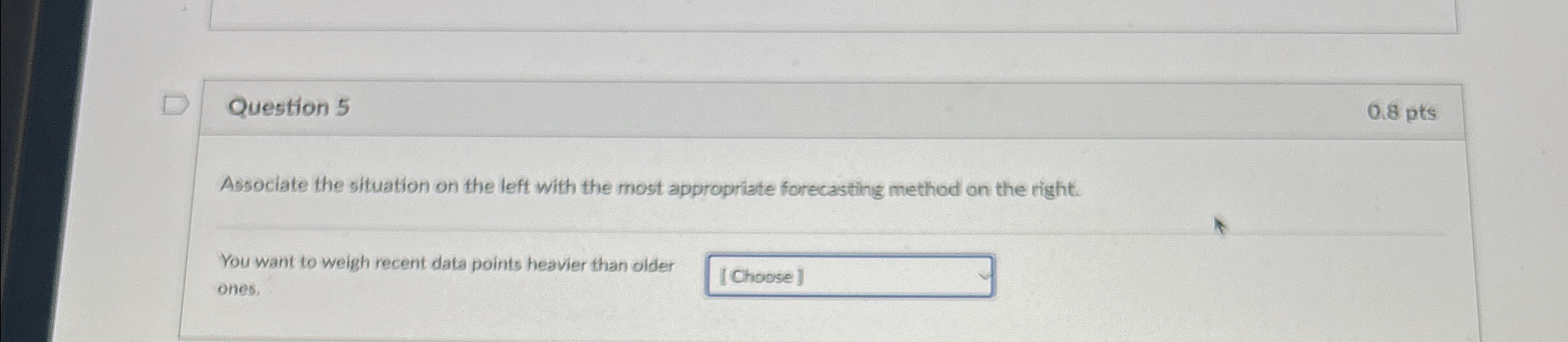 Solved Question 50.8 ﻿ptsAssociate the situation on the left | Chegg.com