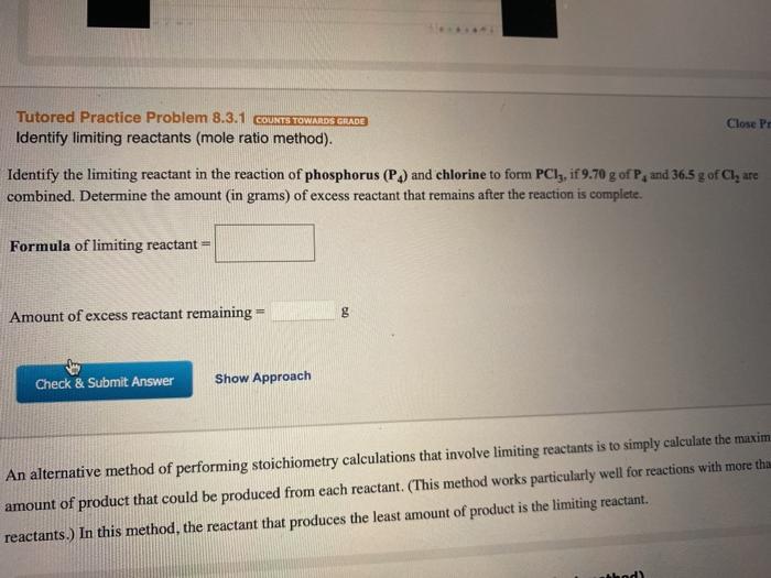 Solved Tutored Practice Problem 8.3.1 COUNTS TOWARDS CHADE | Chegg.com