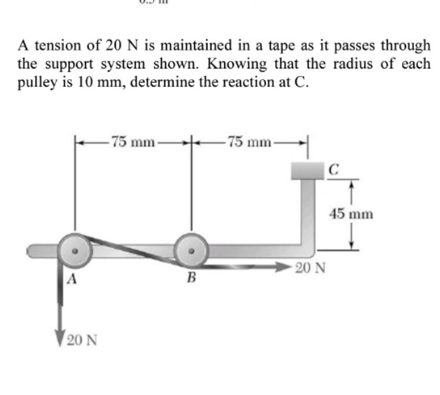 Solved A tension of 20 N is maintained in a tape as it | Chegg.com Solved A tension of 20 N is maintained in a tape as it | Chegg.com
