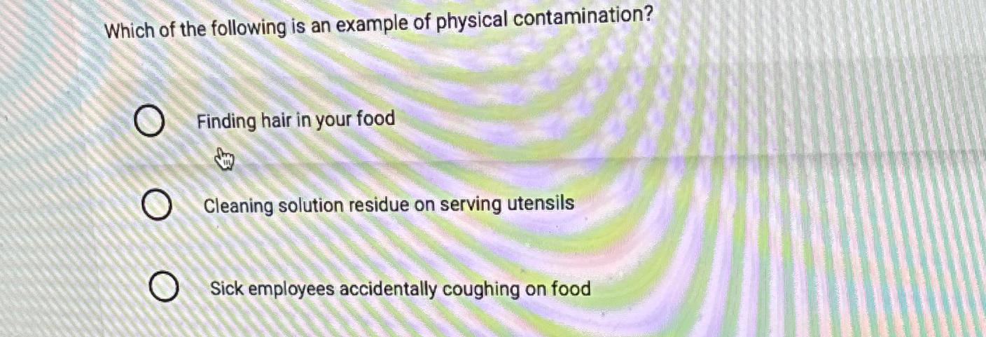 Solved Which of the following is an example of physical | Chegg.com