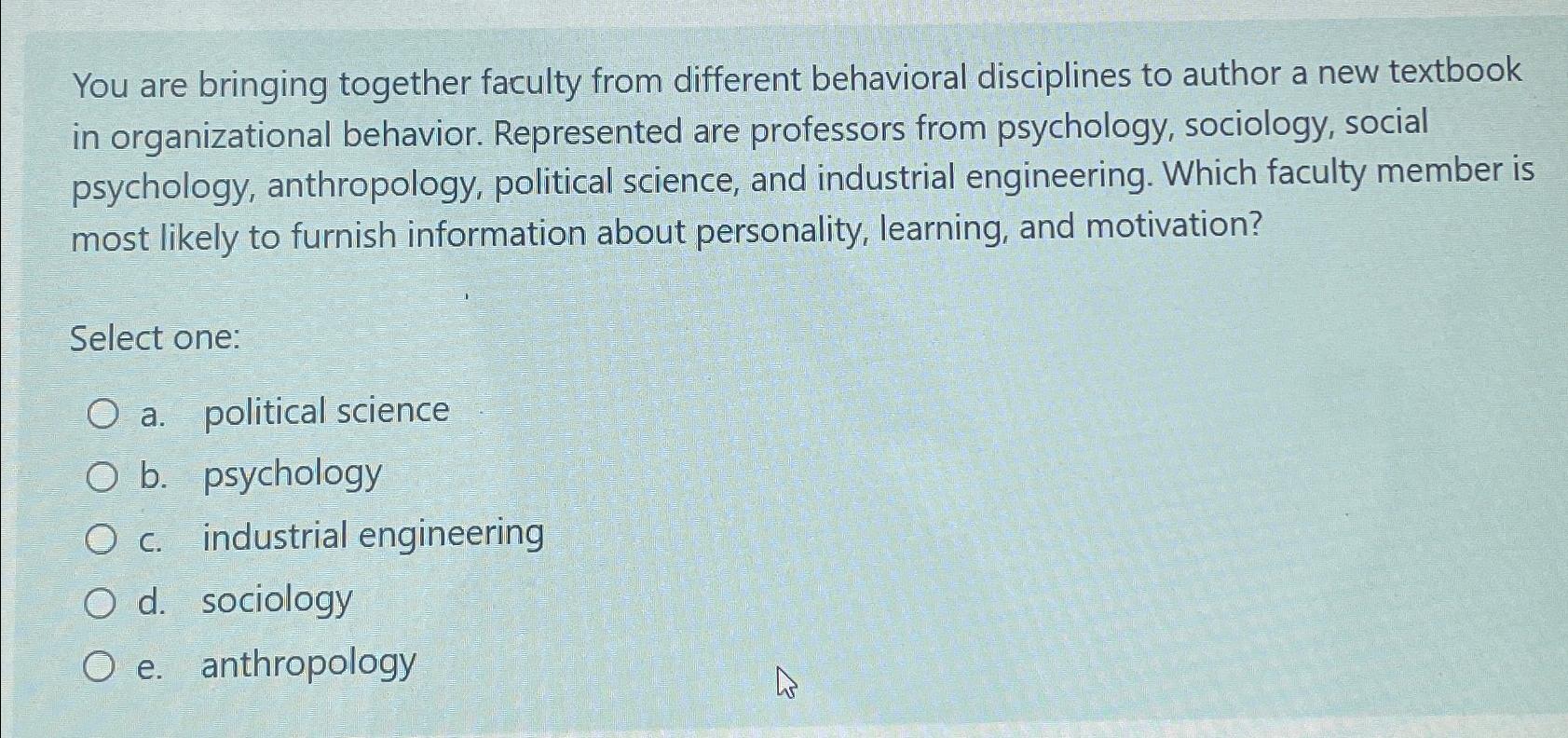 Solved You are bringing together faculty from different | Chegg.com