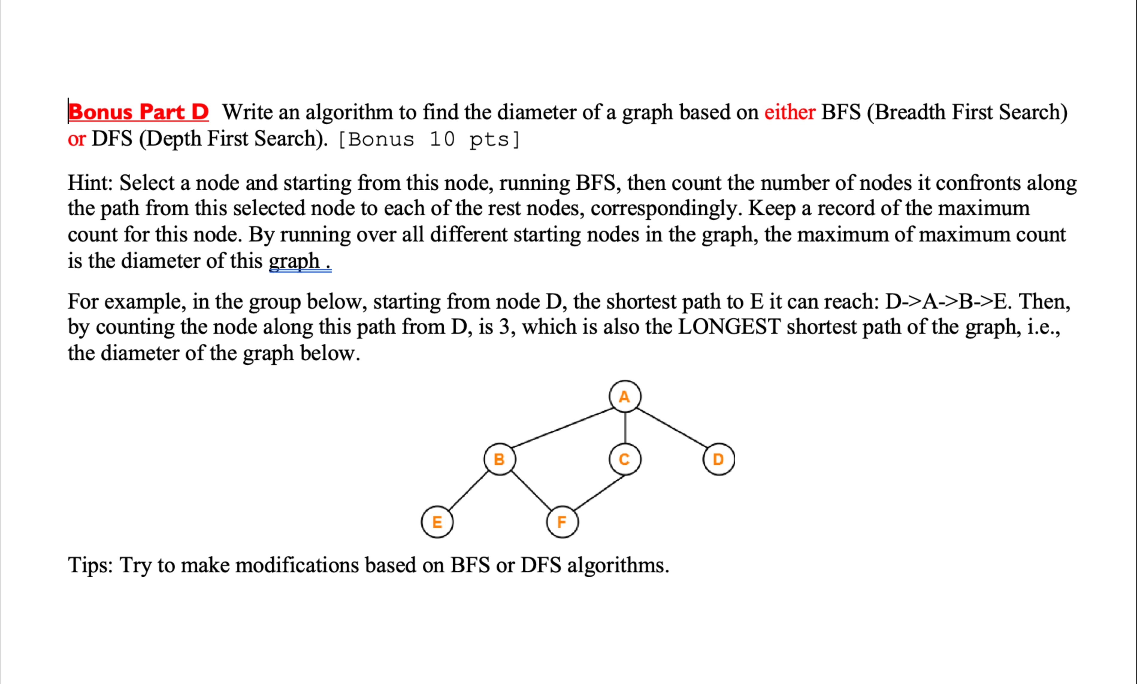 Solved Please answer ASAP. Bonus Part D Write an algorithm | Chegg.com