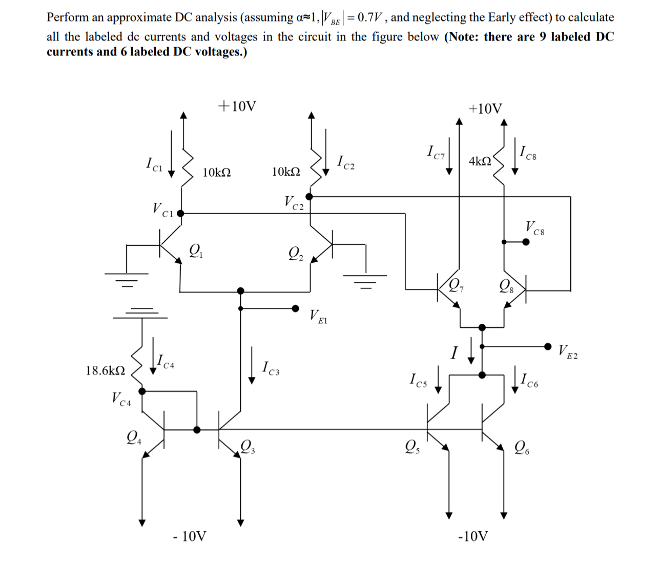 Solved Perform an approximate DC analysis (assuming | Chegg.com
