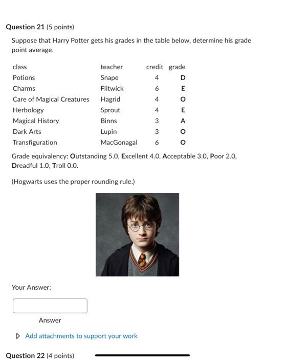 Solved Question 21 ( 5 points) Suppose that Harry Potter | Chegg.com