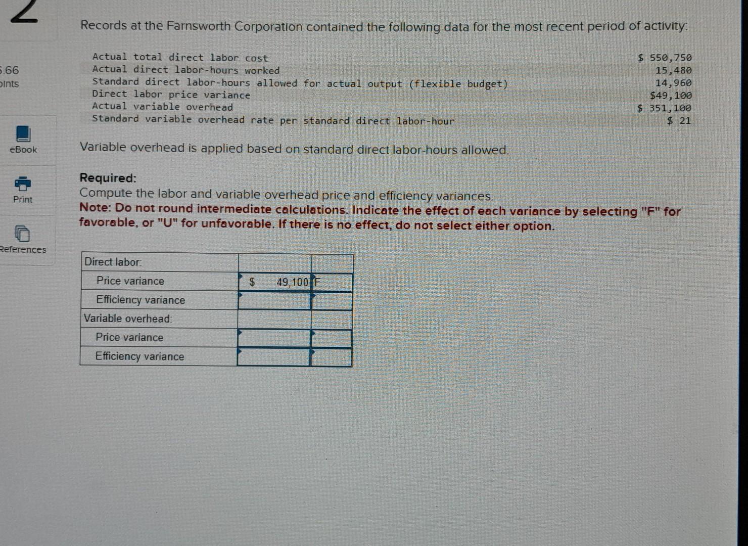 Solved Required: Compute the labor and variable overhead | Chegg.com