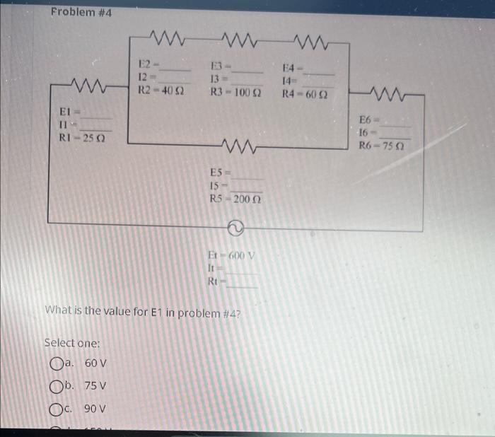 Solved Froblem \#4 What is the value for E1 in problem #4 ? | Chegg.com Solved Froblem \#4 What is the value for E1 in problem #4 ? | Chegg.com