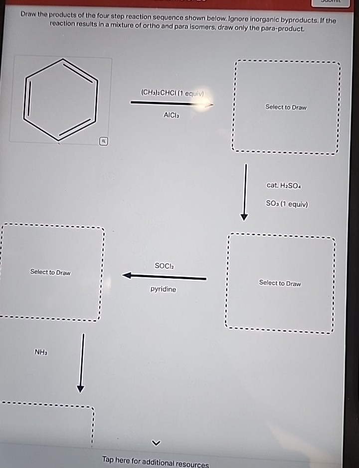Draw the products of the four step reaction sequence | Chegg.com