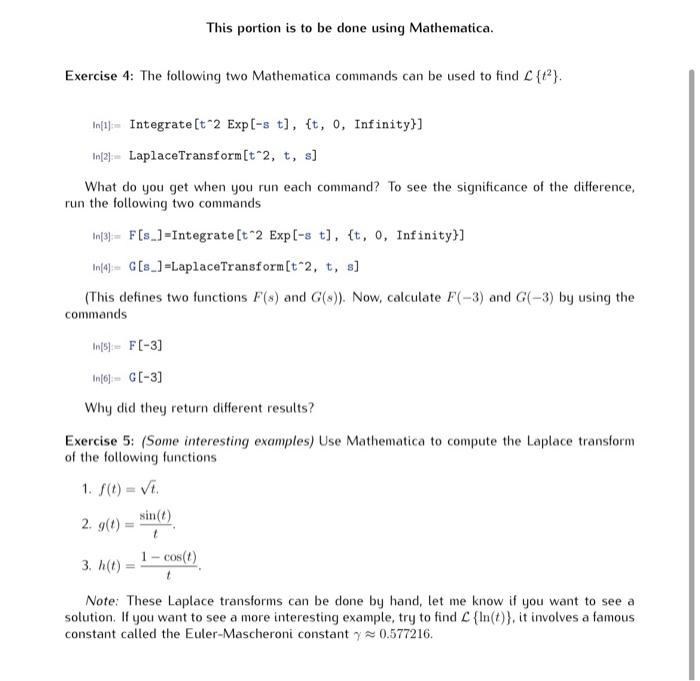 Solved This portion is to be done using Mathematica. | Chegg.com
