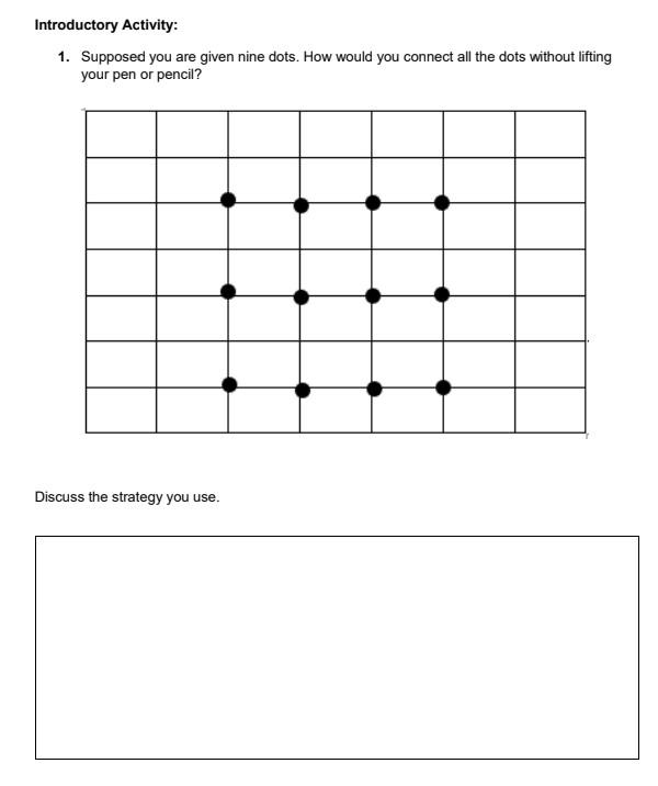 Solved Introductory Activity: 1. Supposed you are given nine | Chegg.com