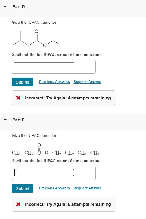 Solved Part DGive the IUPAC name forSpell out the full IUPAC | Chegg.com
