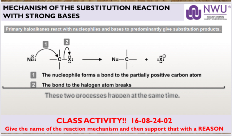 Solved MECHANISM OF THE SUBSTITUTION REACTION WITH STRONG | Chegg.com