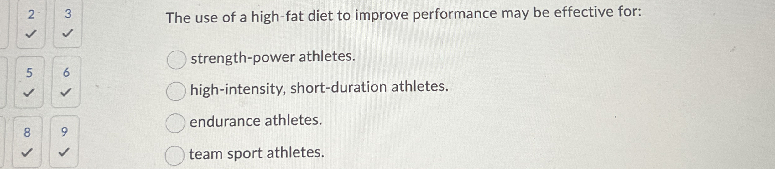 Solved 2 ﻿The use of a high-fat diet to improve performance | Chegg.com
