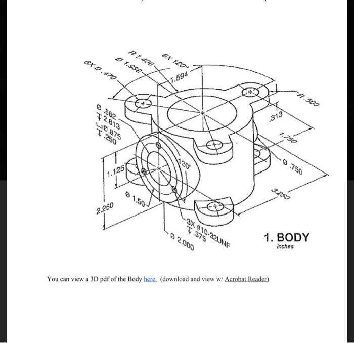 Solved create multiview drawing in solidworks. with section | Chegg.com