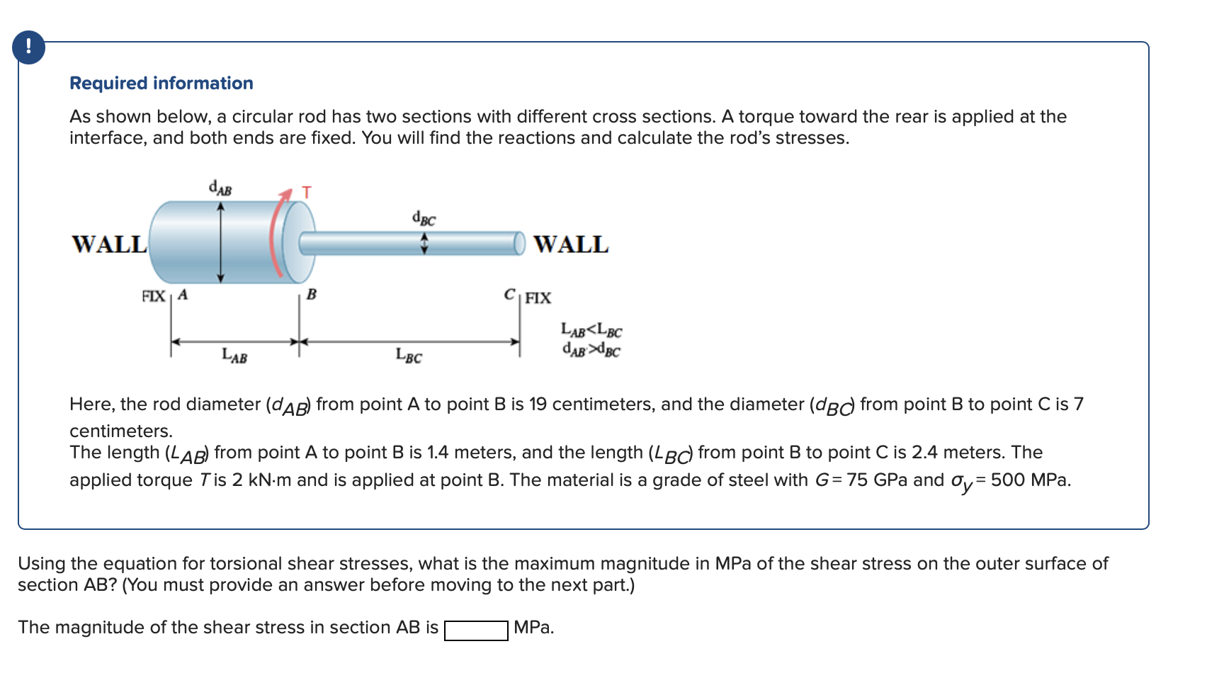Solved Required informationAs shown below, a circular rod | Chegg.com