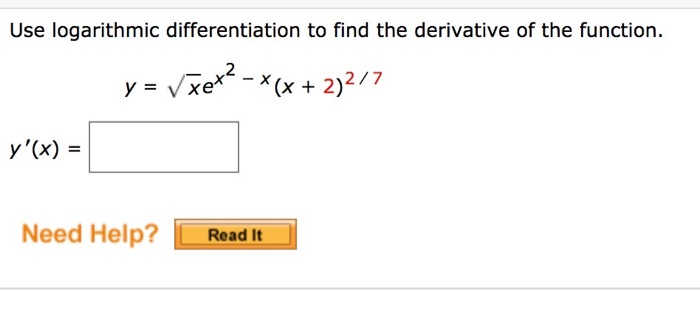 Solved Use logarithmic differentiation to find the | Chegg.com