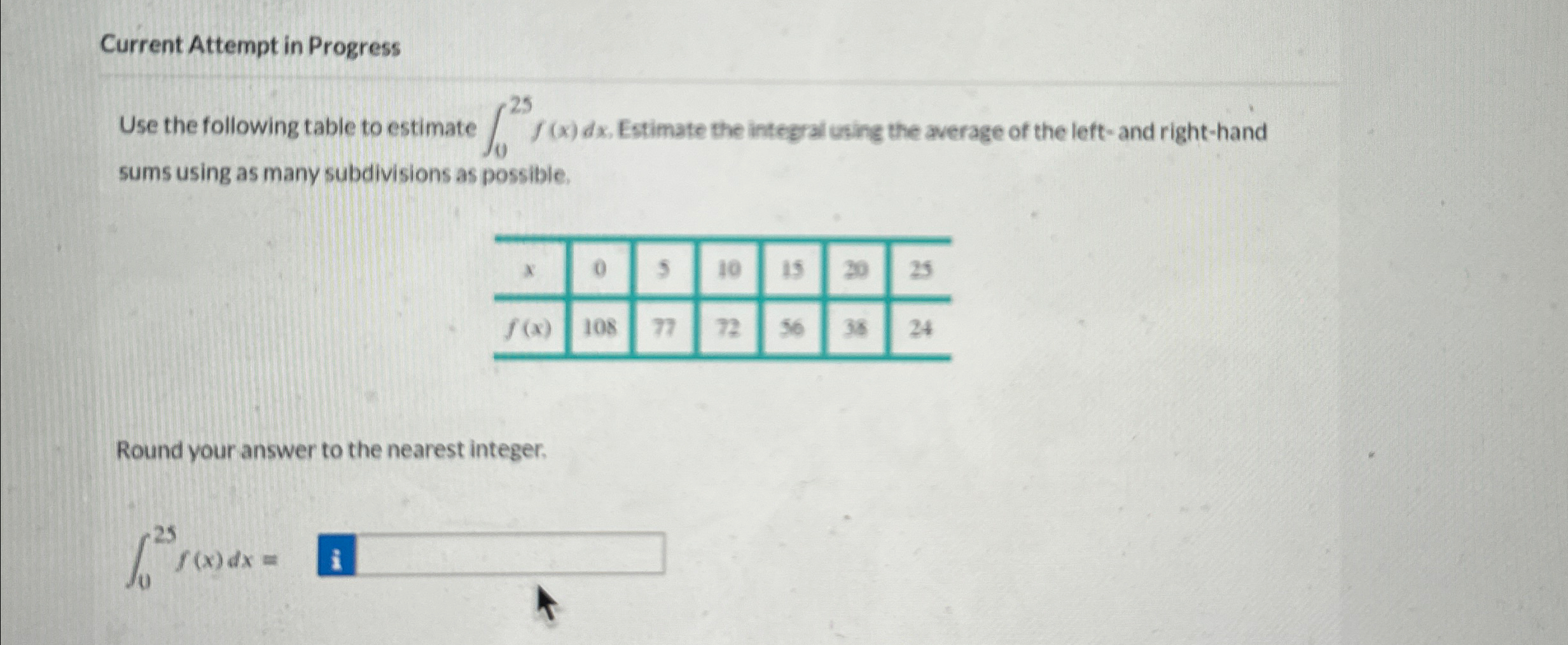 Solved Current Attempt in ProgressUse the following table to | Chegg.com