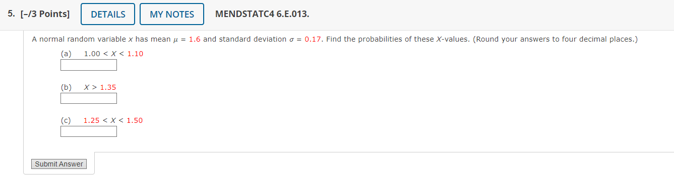 Solved A normal random variable x ﻿has mean μ=1.6 ﻿and | Chegg.com