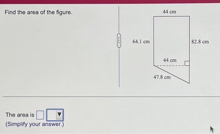 Solved Find the area of the figure. The area is (Simplify | Chegg.com