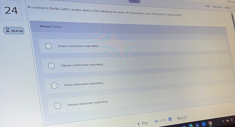 Solved 24According to Shelly Gable's model, which of the | Chegg.com