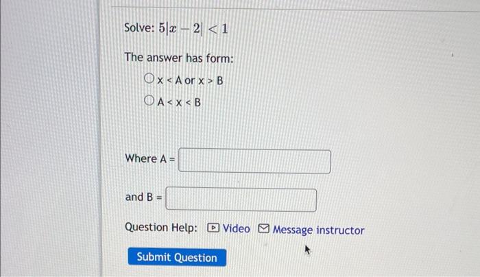 Solved Solve: 5∣x−2∣