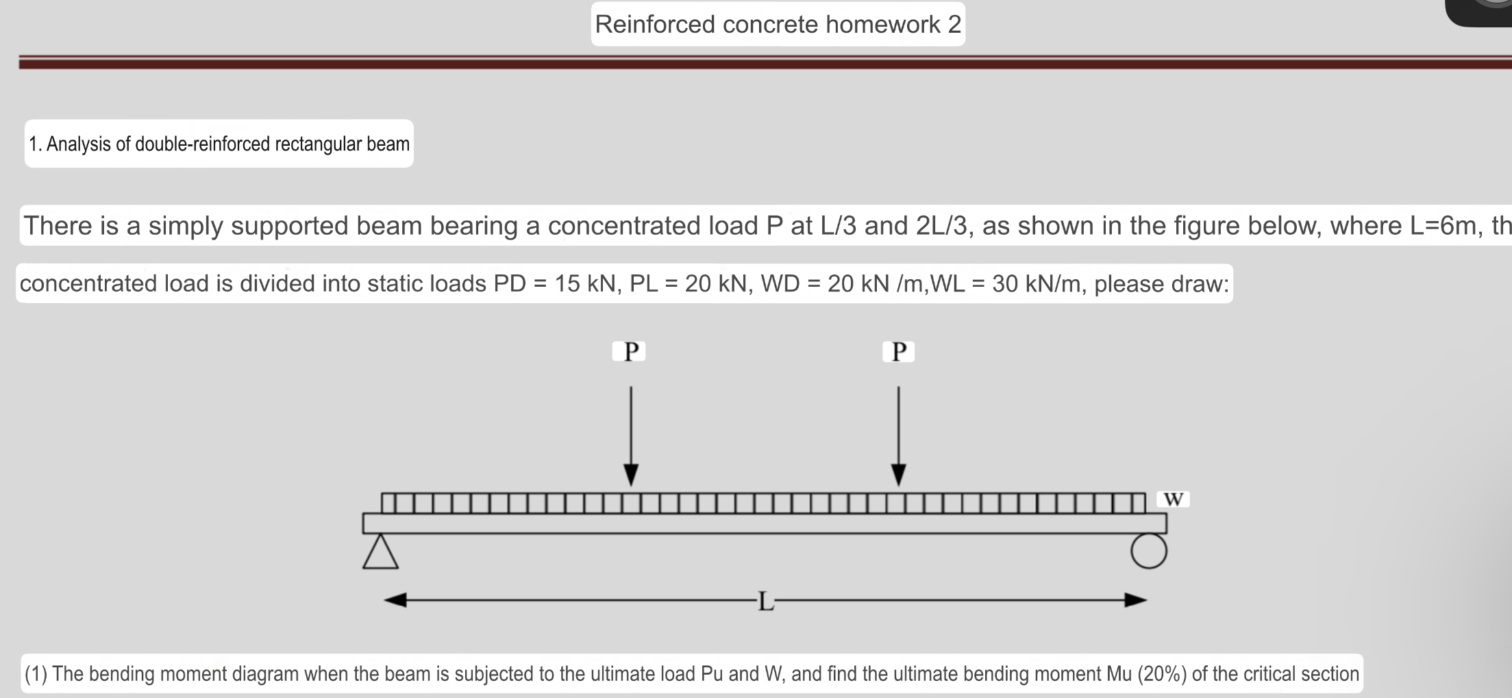 Solved Analysis of double-reinforced rectangular beamThere | Chegg.com