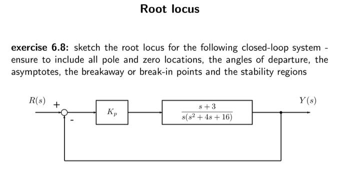 Solved Root locus exercise 6.8: sketch the root locus for | Chegg.com