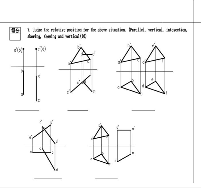 Solved 7. Judge the relative position for the above | Chegg.com