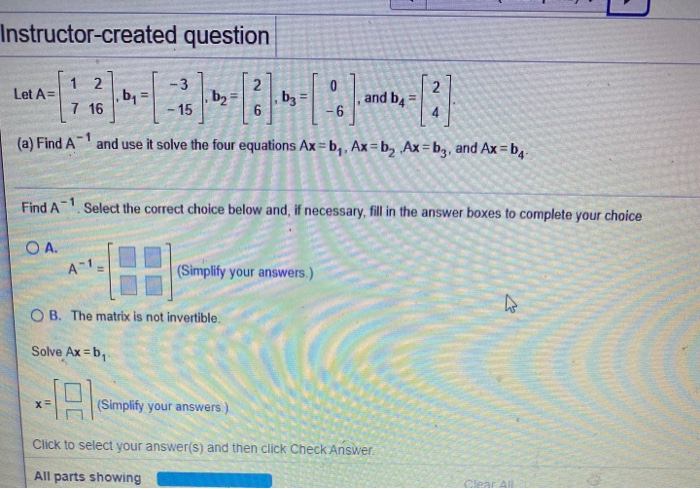 Solved Instructor-created question 121- 320 Let A= 7 1663 - | Chegg.com