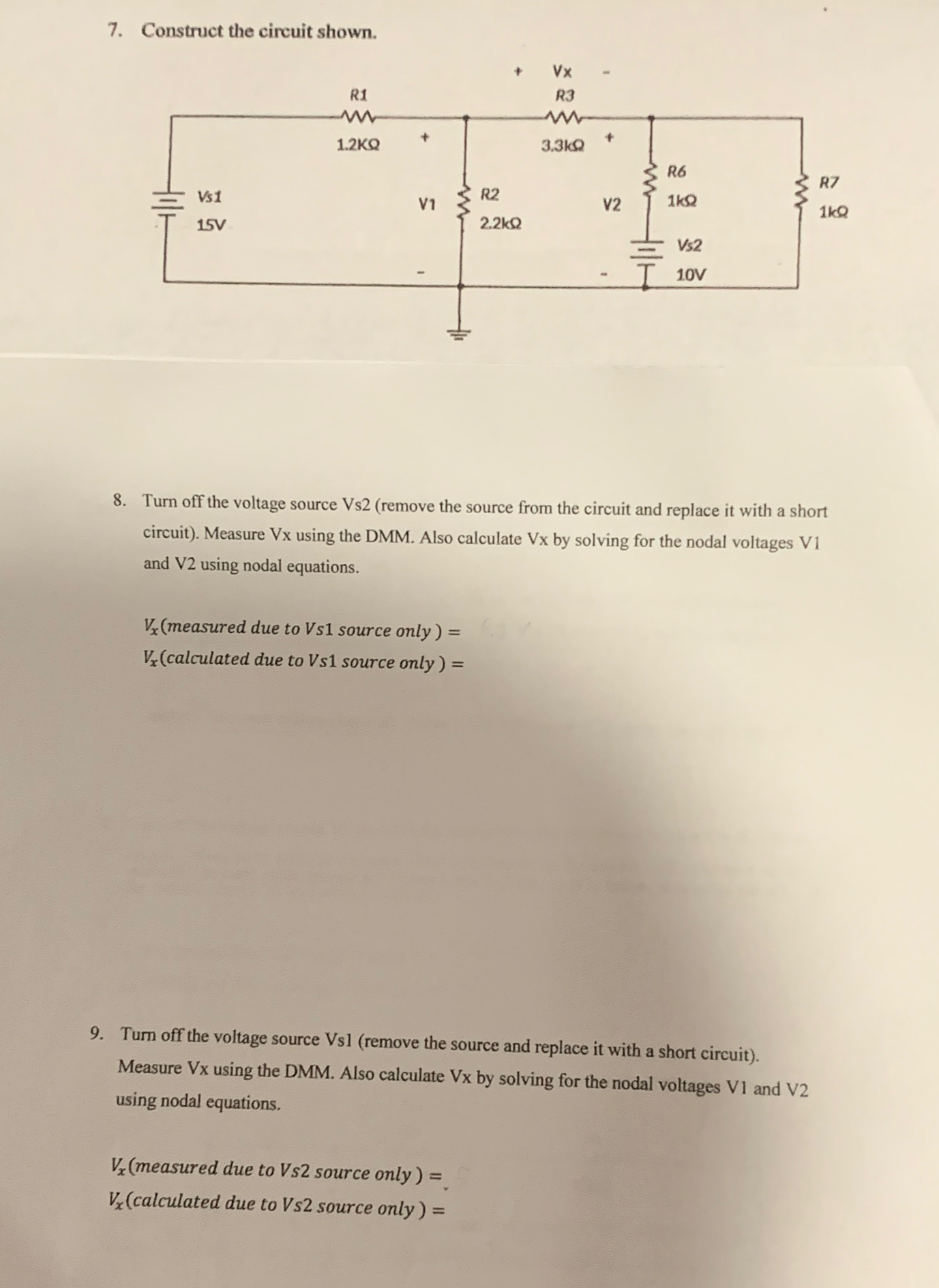 Solved Construct the circuit shown.Turn off the voltage | Chegg.com
