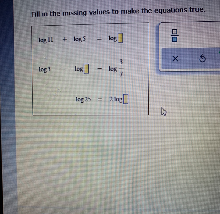 Solved Fill in the missing values to make the equations | Chegg.com