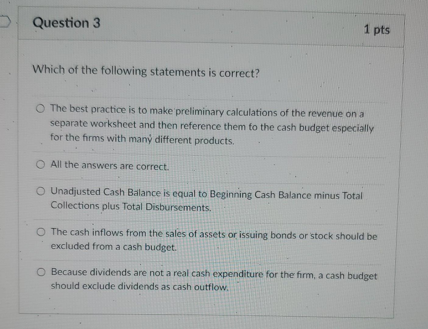 Solved Which of the following statements is incorrect? All | Chegg.com