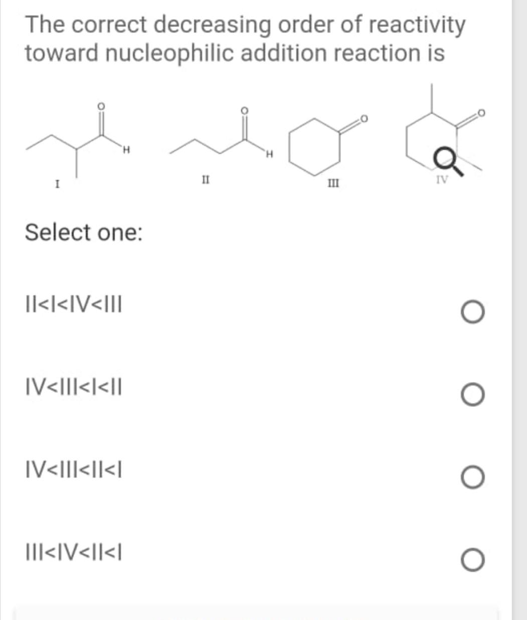 Solved The correct decreasing order of reactivity toward | Chegg.com