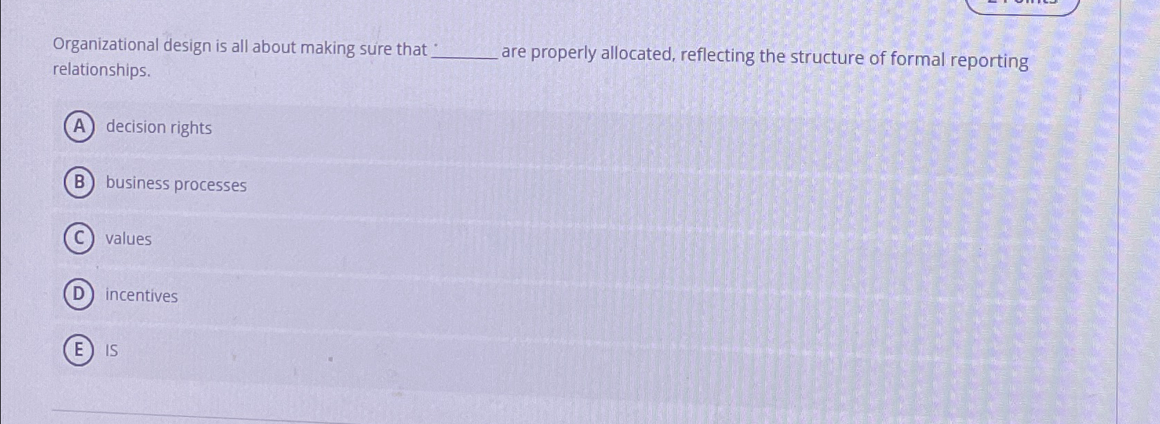 Solved Organizational design is all about making sure that | Chegg.com