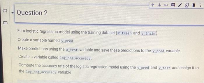 Solved Fit a logistic regression model using the training | Chegg.com