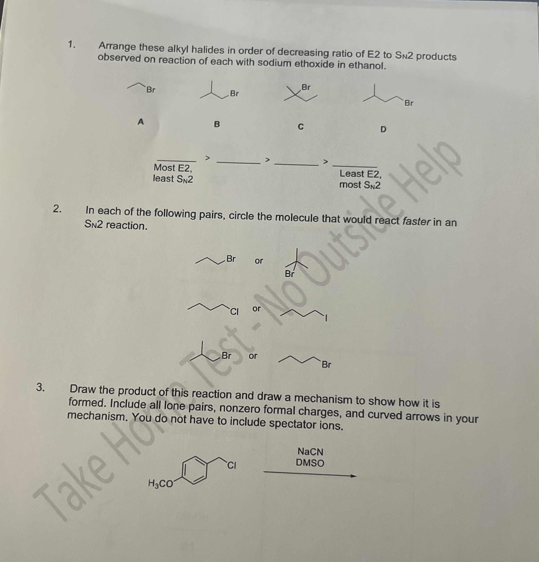 Solved Arrange these alkyl halides in order of decreasing | Chegg.com
