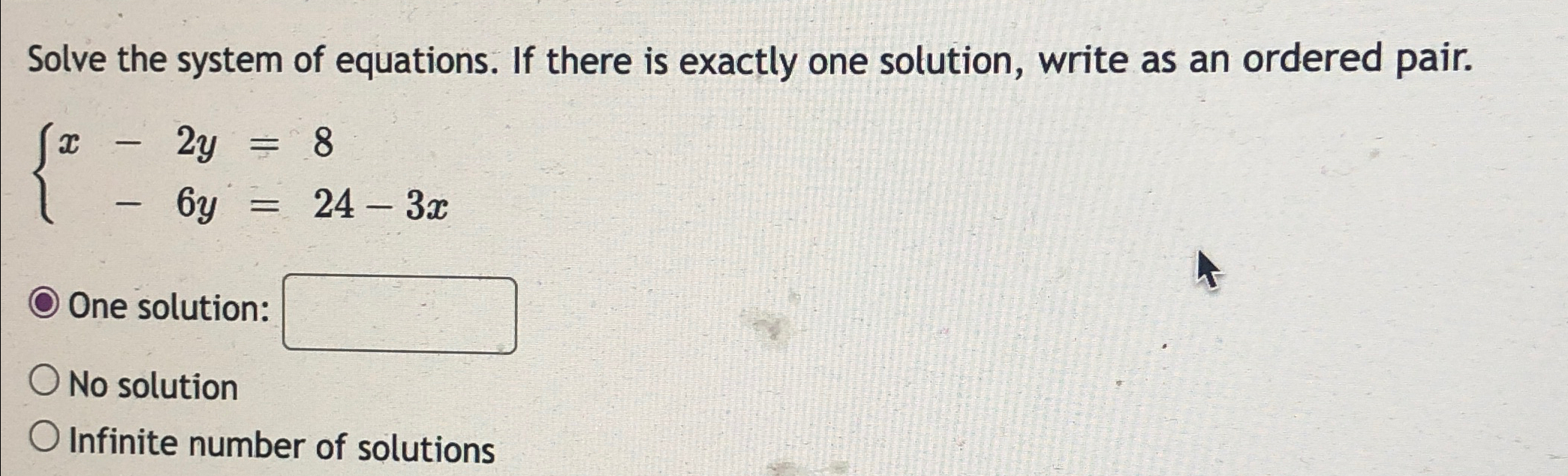 Solved Solve the system of equations. If there is exactly | Chegg.com