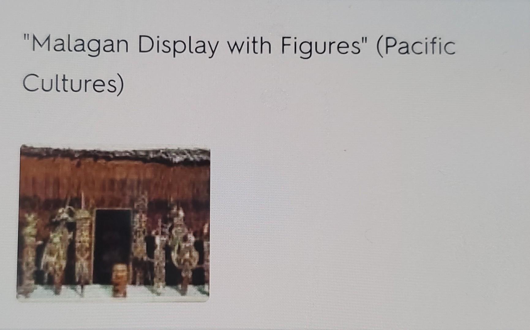 "Malagan Display with Figures" (Pacific Cultures) | Chegg.com