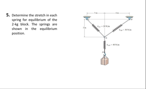Solved Determine the stretch in each spring for equilibrium | Chegg.com