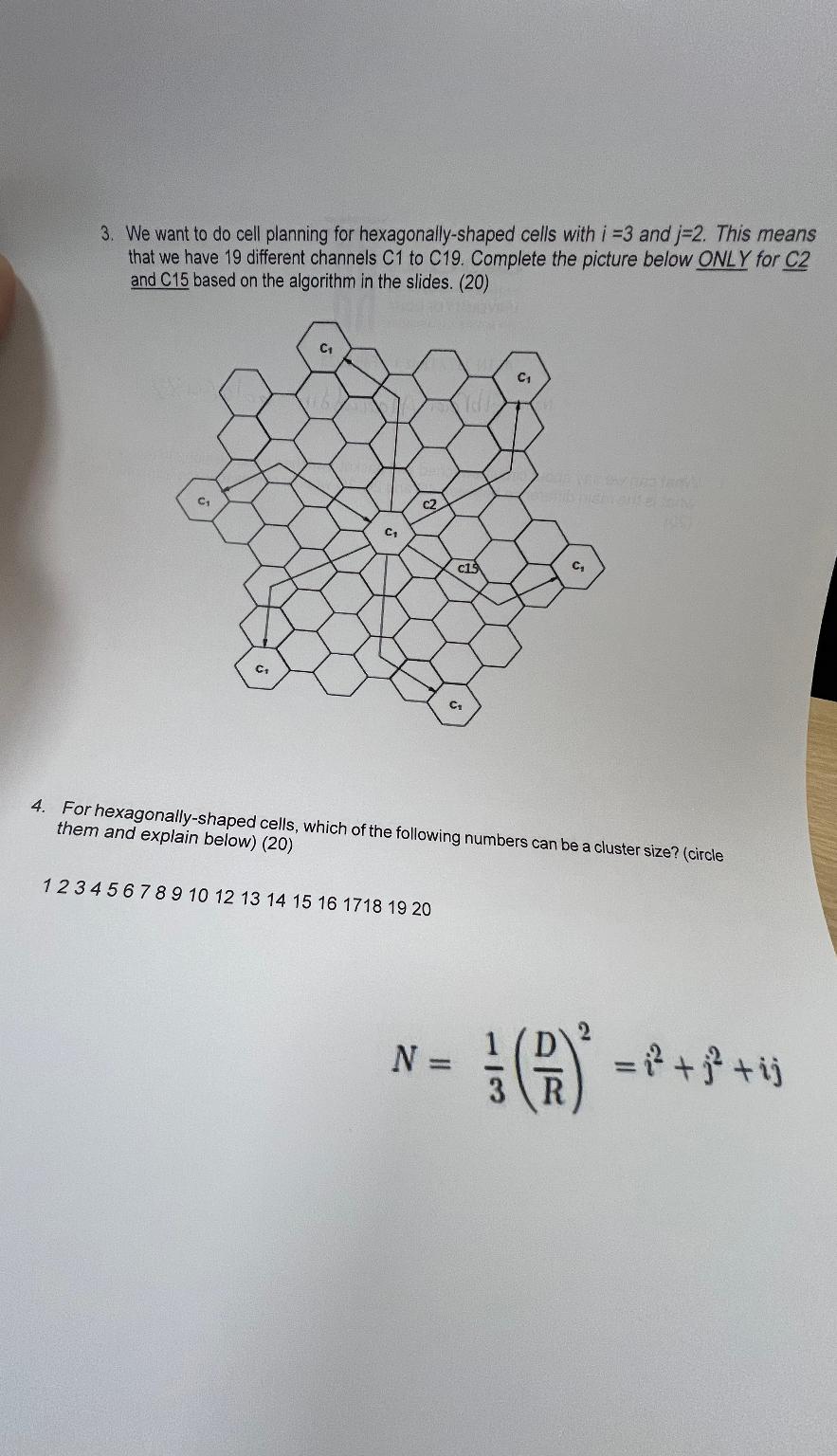 Solved We want to do cell planning for hexagonally-shaped | Chegg.com