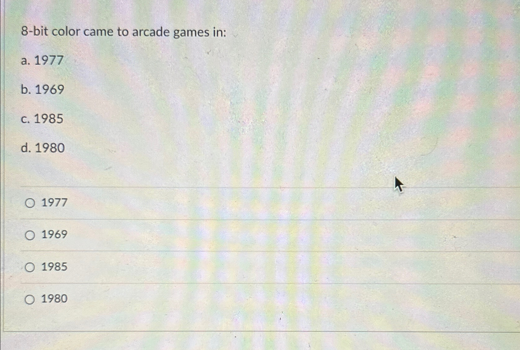 Solved 8-bit color came to arcade games | Chegg.com