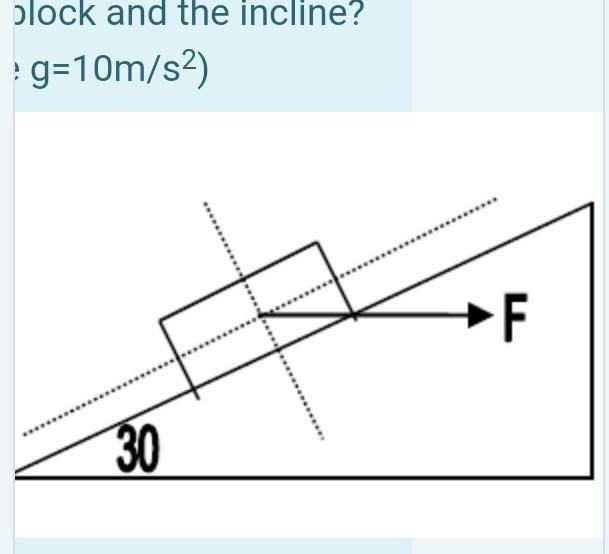 Solved A 5kg block is set on a rough incline, a force F = | Chegg.com