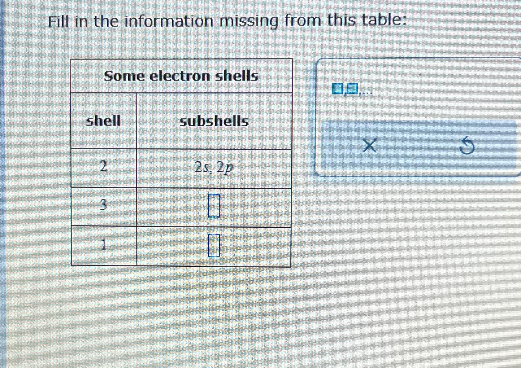 Solved Fill in the information missing from this | Chegg.com