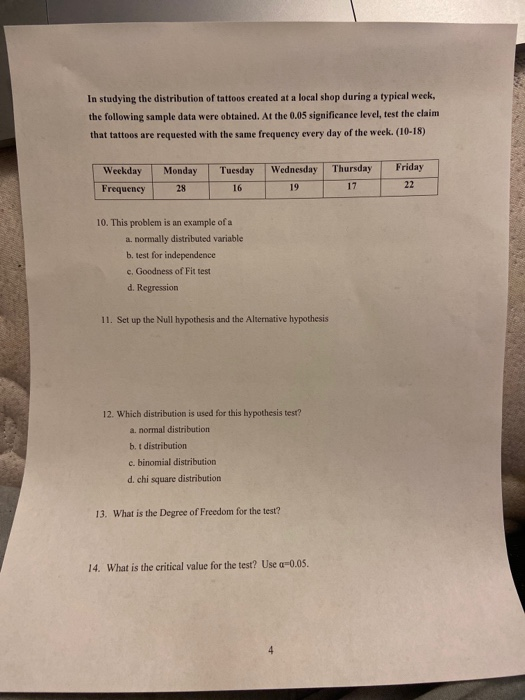 Solved In studying the distribution of tattoos created at a | Chegg.com