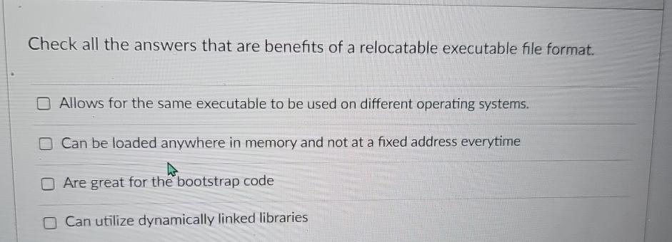 Solved Check all the answers that are benefits of a | Chegg.com