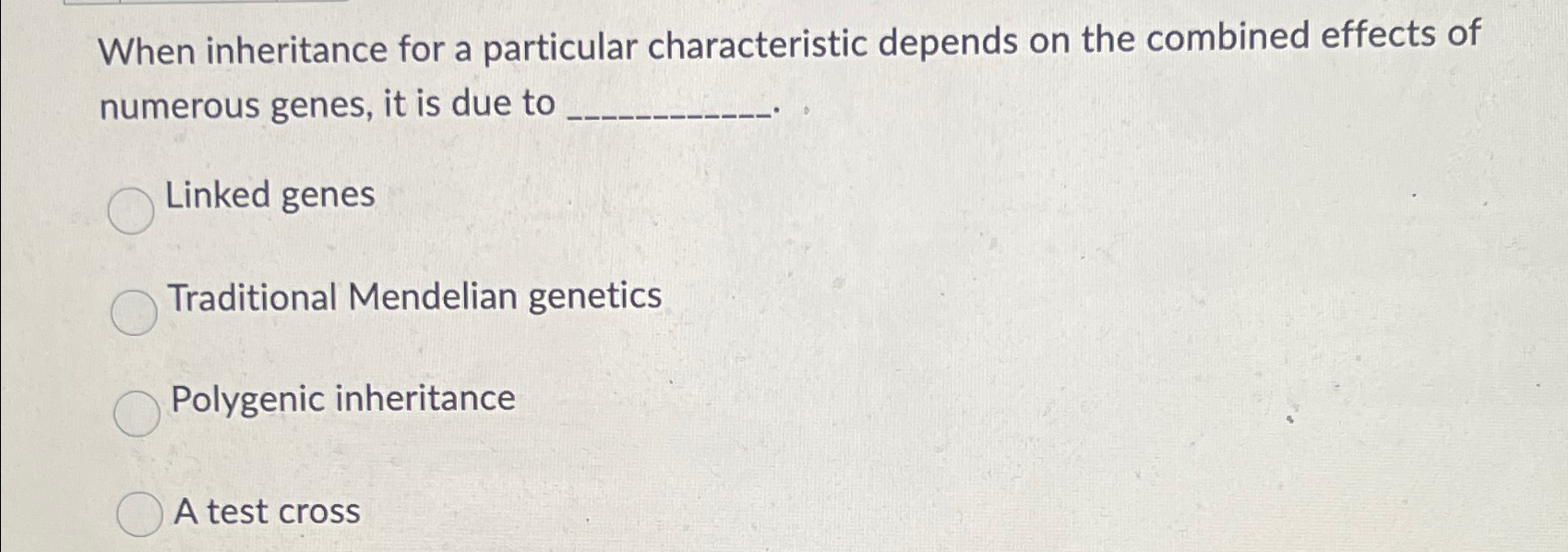 Solved When inheritance for a particular characteristic | Chegg.com