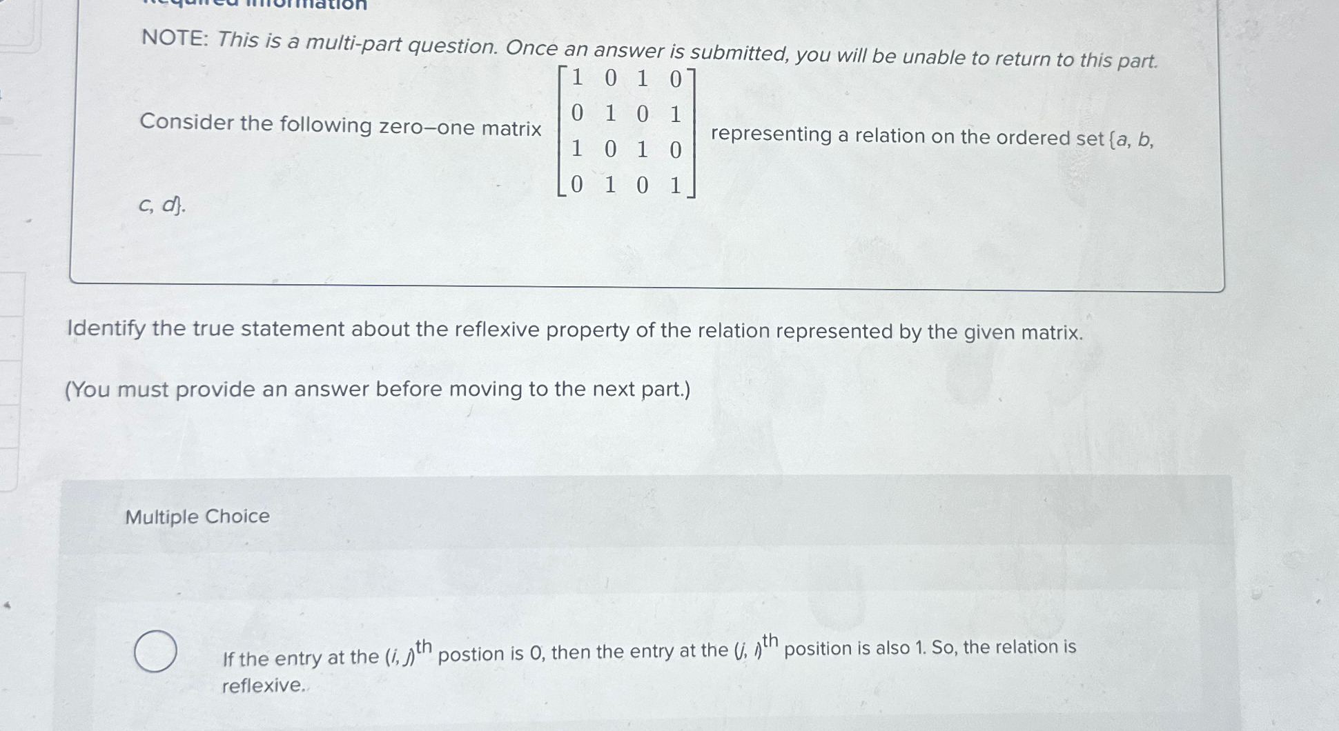 Solved NOTE: This is a multi-part question. Once an answer | Chegg.com