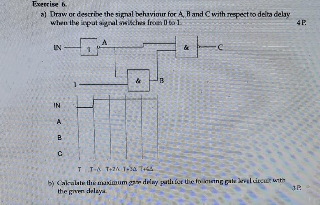 Solved Exercise 6. a) Draw or describe the signal behaviour | Chegg.com